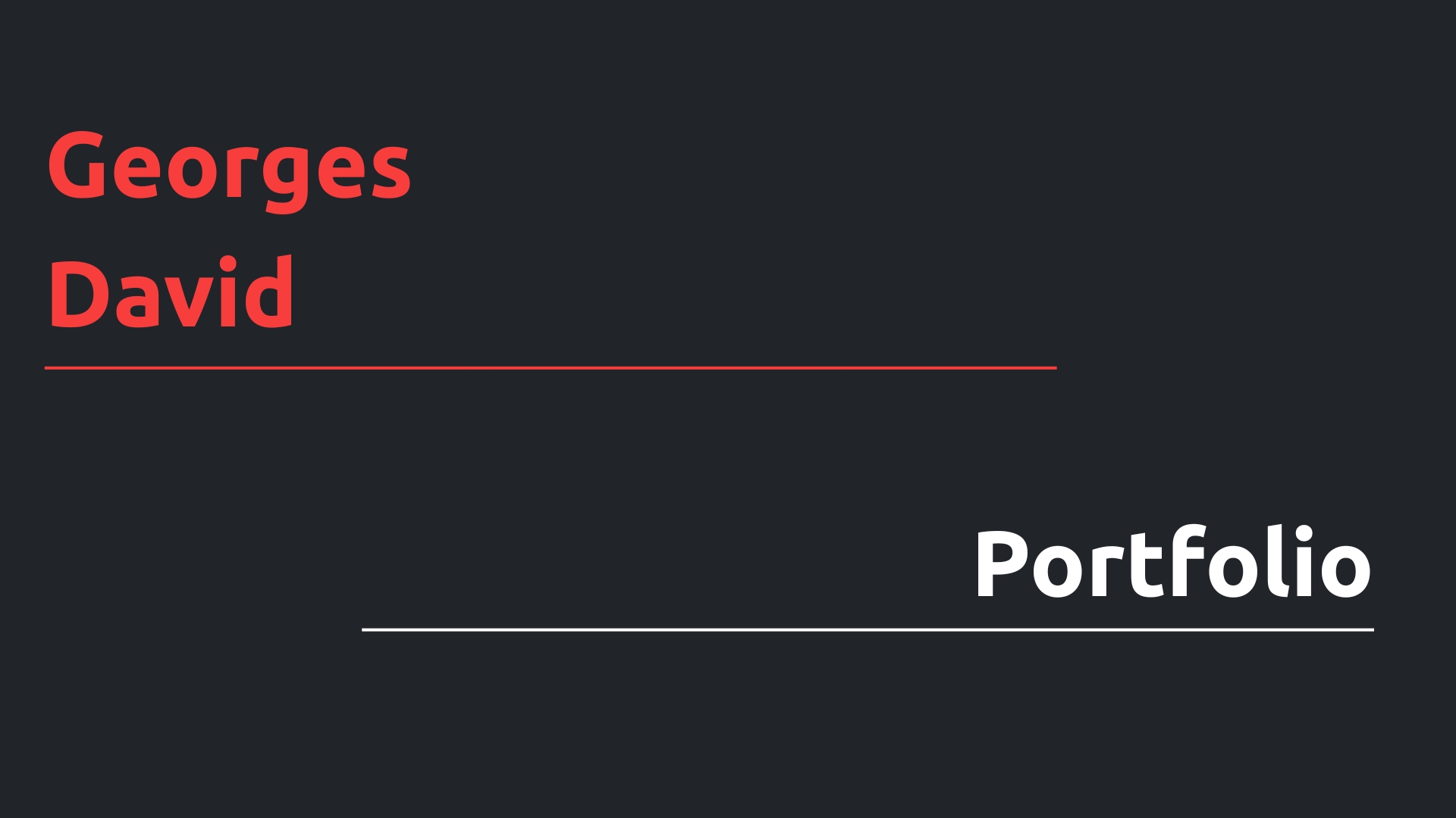 Georges David - Desarrollador Web Full-Stack | Portfolio